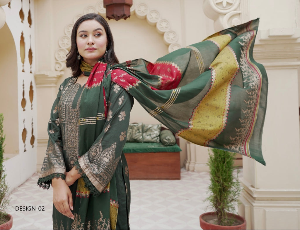 SADA-E-BAHAR JACQUARD BROSHA LAWN 3 PIECE SUIT SB02 – East meets west ...