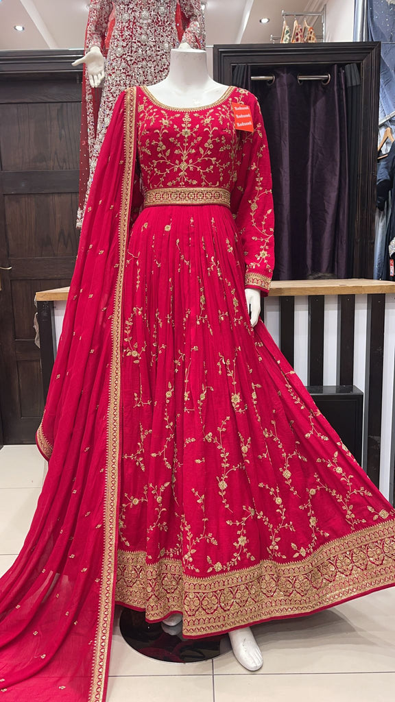 Heavy Embroidered & Embellished long dress 2082C – East meets west clothing